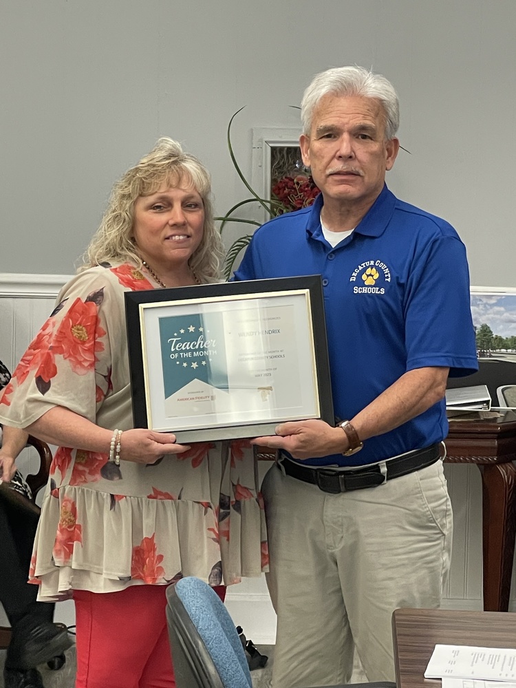 Hendrix Chosen as Decatur County District Teacher of the Month for May ...